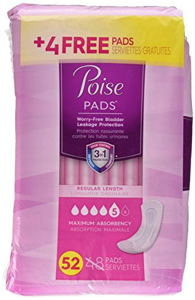 Poise Maximum Absorbancy Pads 48 ct (Pack of 3) - Walmart.com
