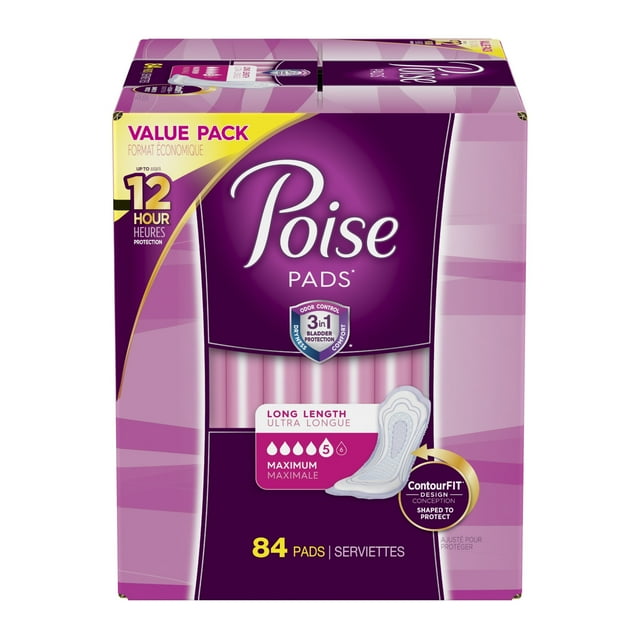 Poise Incontinence Pads for Adults, Heavy Duty, Daily Use, Maximum ...