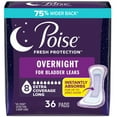 Poise Overnight Incontinence & Postpartum Pads for Bladder Leaks, 8 ...