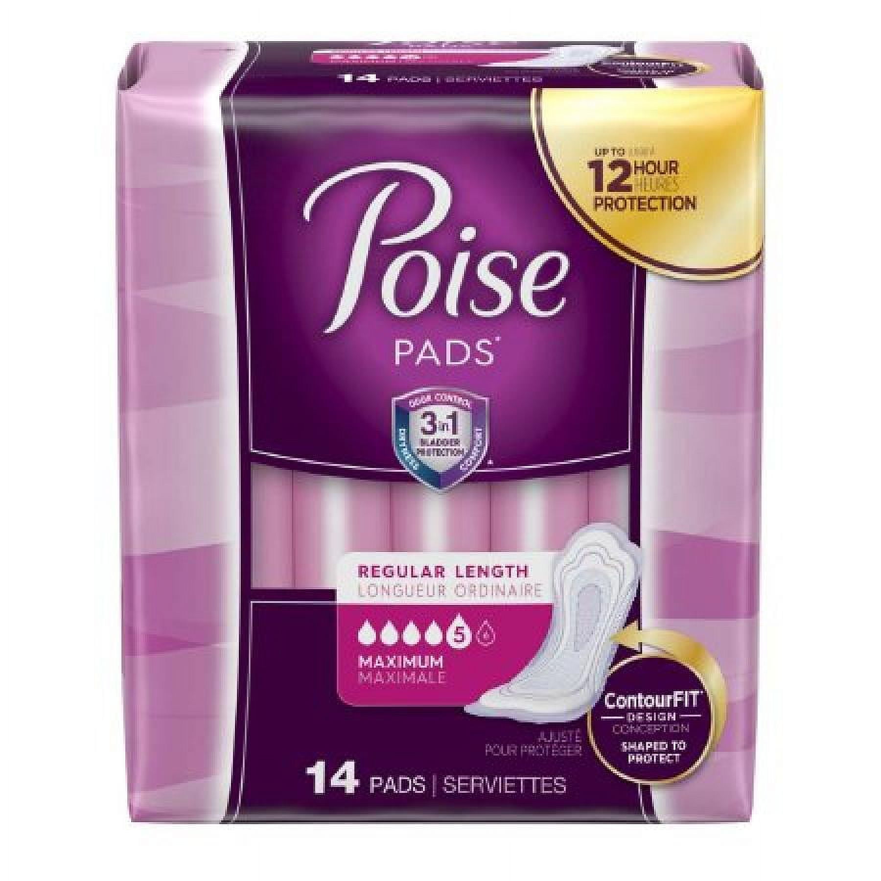 Poise Pads, Adult, Female, White/Blue, Disposable, Absorb-Loc Core ...