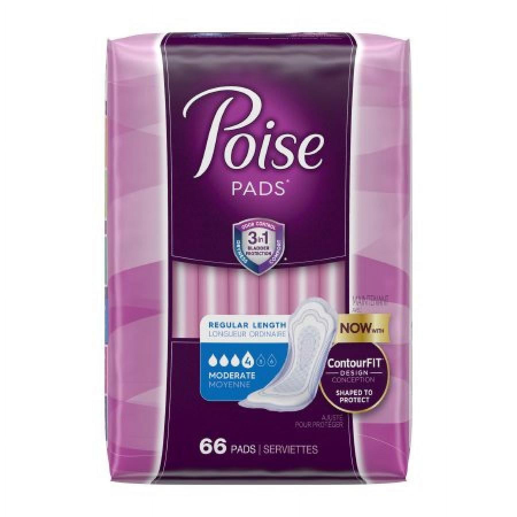Poise Pads, Moderate Absorbency, One Size Fits Most (10.47 Inch Length ...