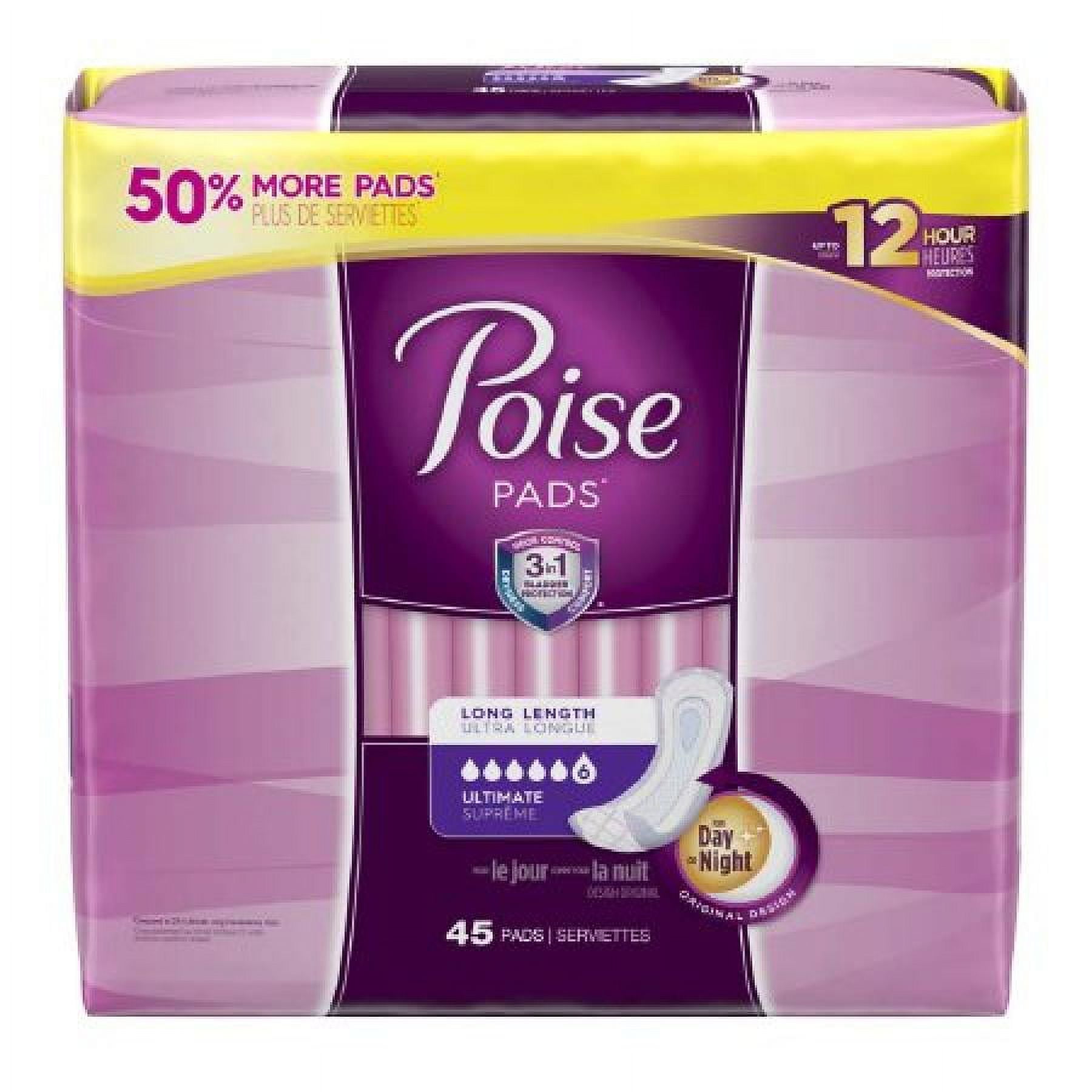 Poise Pads, Ultimate Light Absorbency, Long Length (15.9 Inch), 90 ...