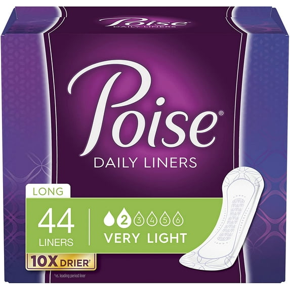 Poise Pantyliner Bladder Control Pad, Light Absorbency, 8-1/2 Inch ...