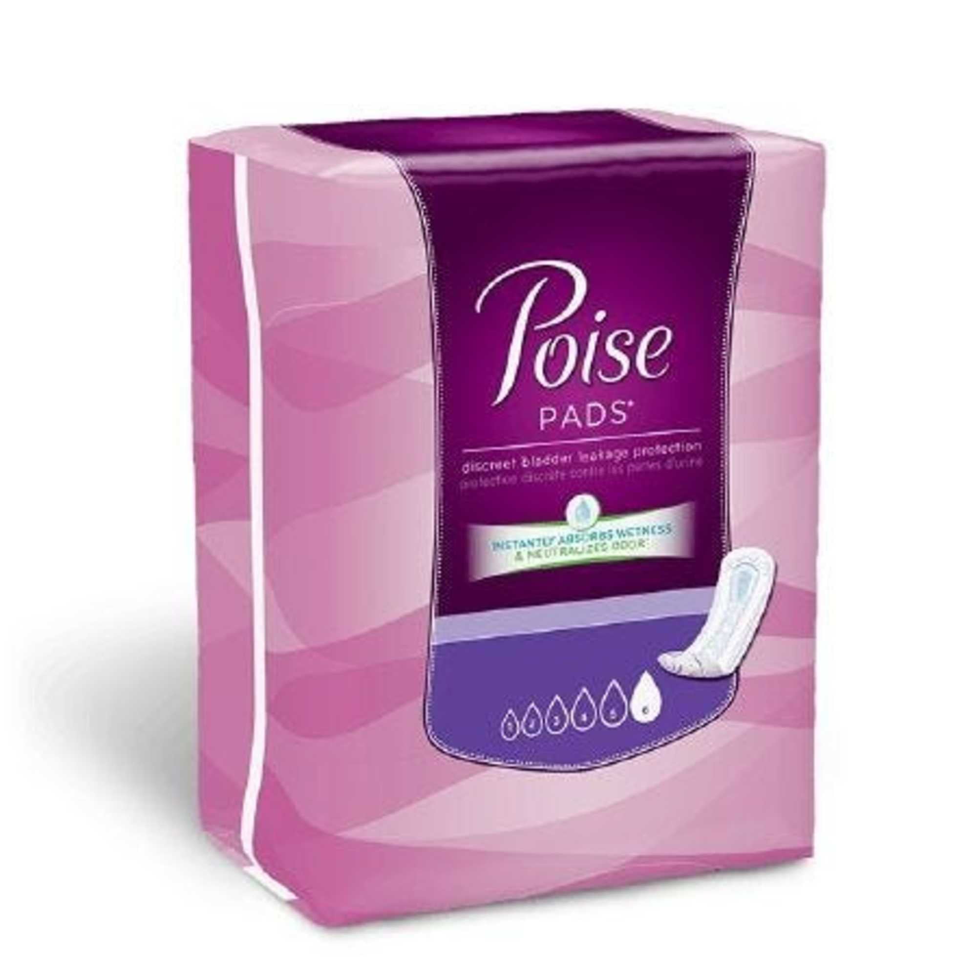 Poise Ultimate Overnight Incontinence Pads, Extra Coverage, Long Length ...