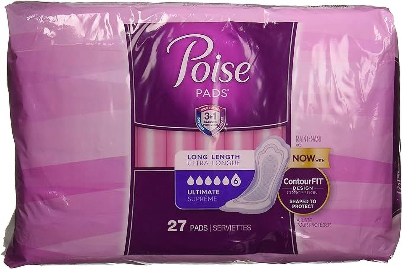 Poise Ultimate Long Pads,27 Count (Pack of 1) - Walmart.com