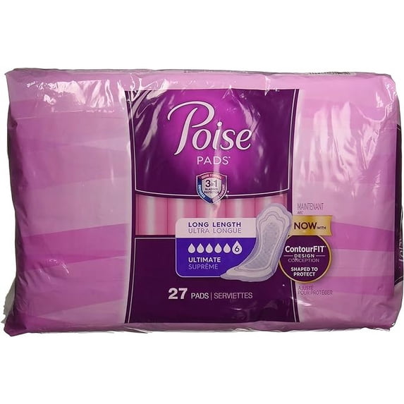 Poise Ultimate Long Pads,27 Count (Pack of 1) - Walmart.com