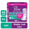 Poise Ultra Thin Incontinence Pads, 3 Drop Light Absorbency, Regular ...