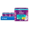 (4 pack) Poise Ultra Thin Incontinence Pads with Wings, 3 Drop Light ...
