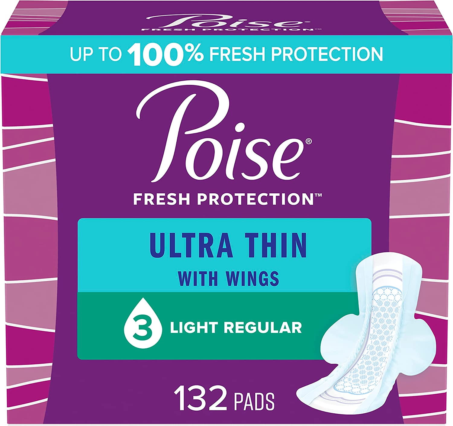 Poise Ultra Thin Daily Liners, Feminine Incontinence Pads, Light ...