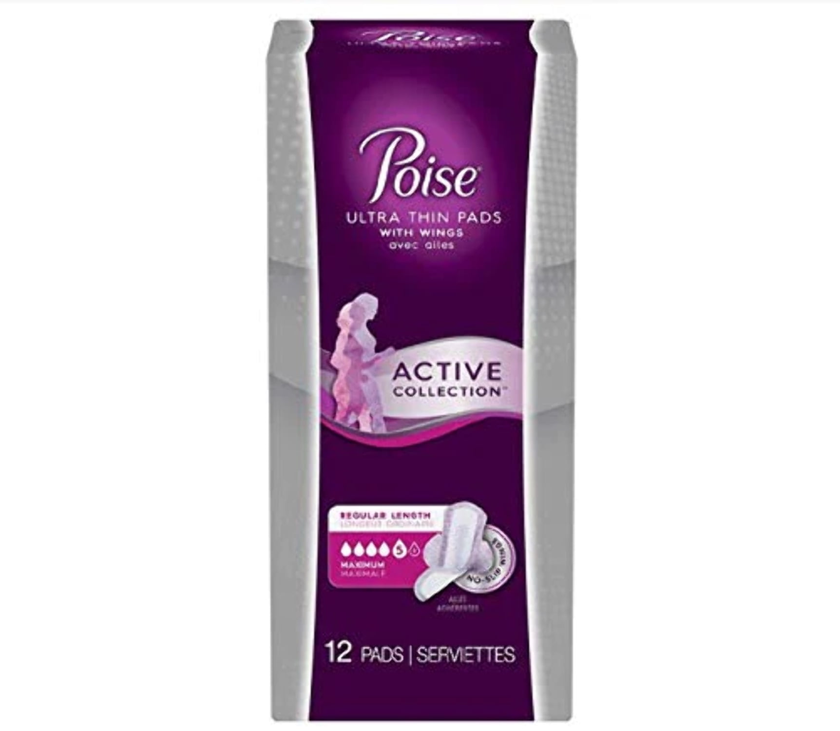 Poise Ultra Thin Pads with Wings Active Collection (Maximum - 12 Pads ...