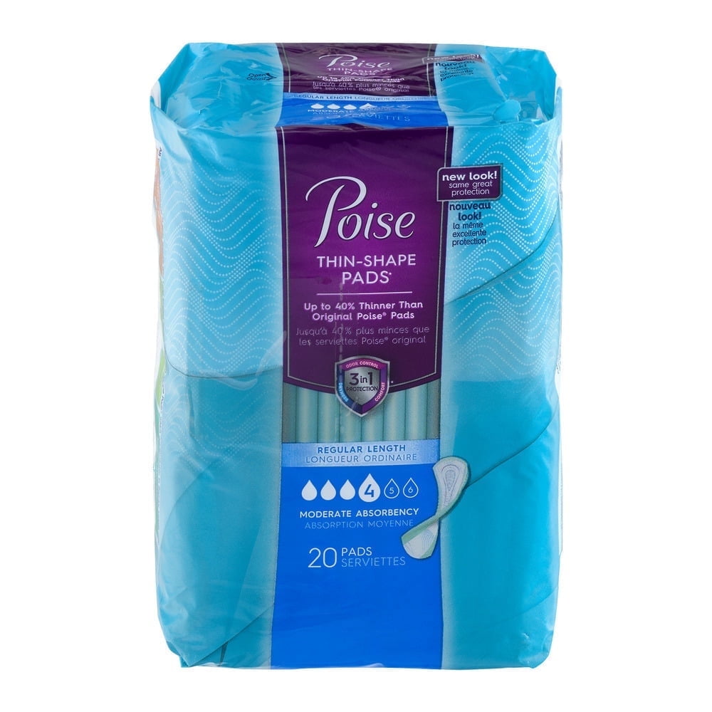 Poise Ultra Thin-Shape Pads, Moderate Absorbency 51396 (replaces 4311 ...