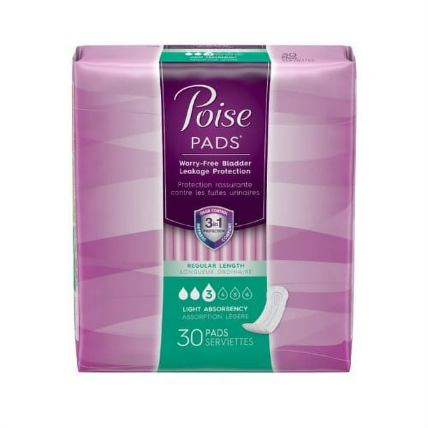Poise Women's Ultra Thin Light Pads, Regular Length, 30 Ct - Walmart.com