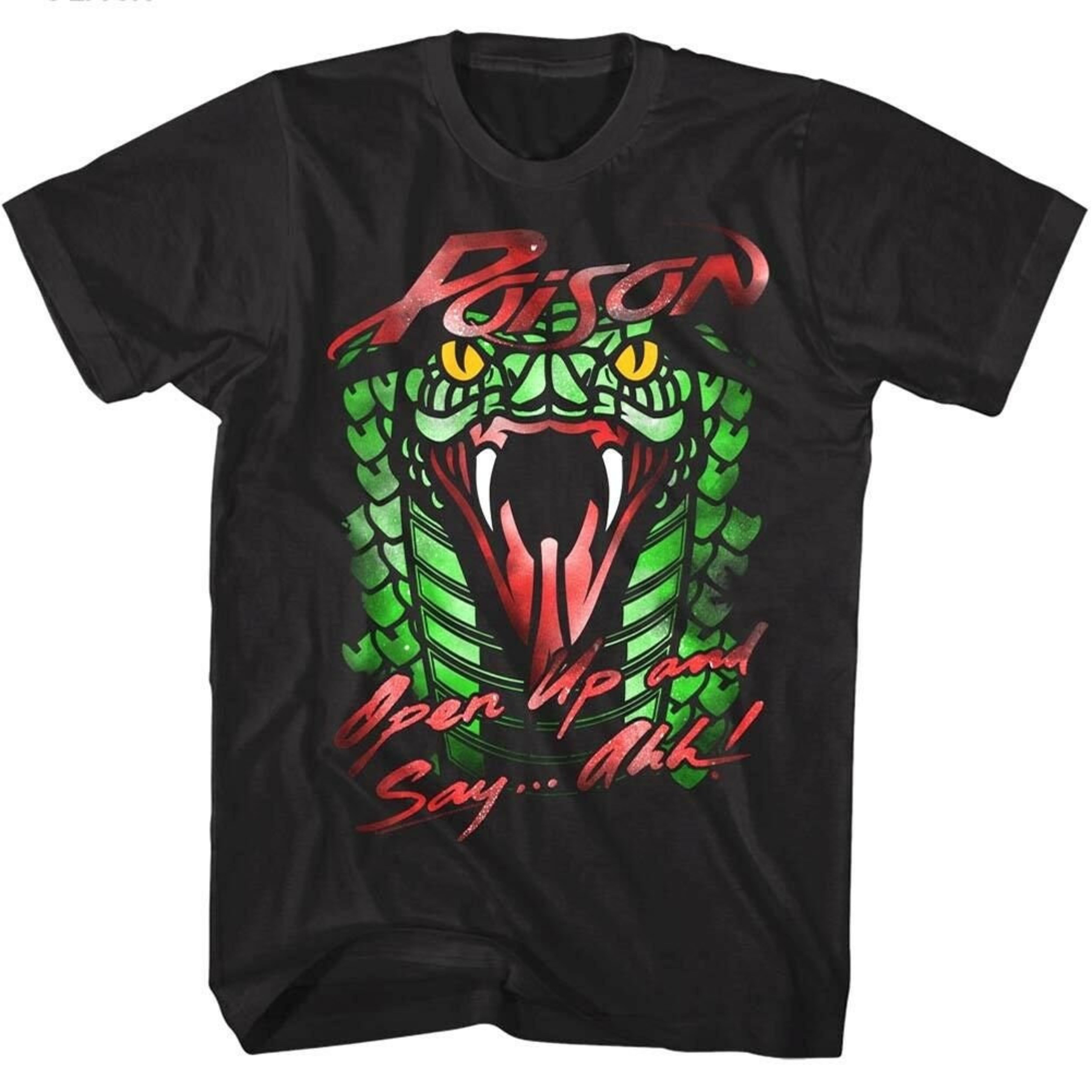 Poison Band T Shirt Open Up And Say Ahh Rock n Roll Cobra Snake Tees ...
