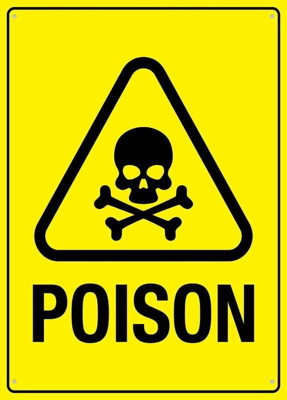 Poison Bright Yellow Sign Signs Outdoor, Uv Printed Aluminum 12 X 8 In ...
