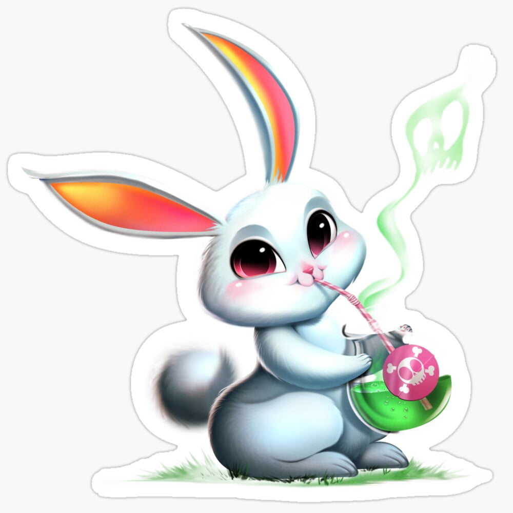 Poison Bunny Sticker Phone Decal Water Bottle Stickers Car Decals ...