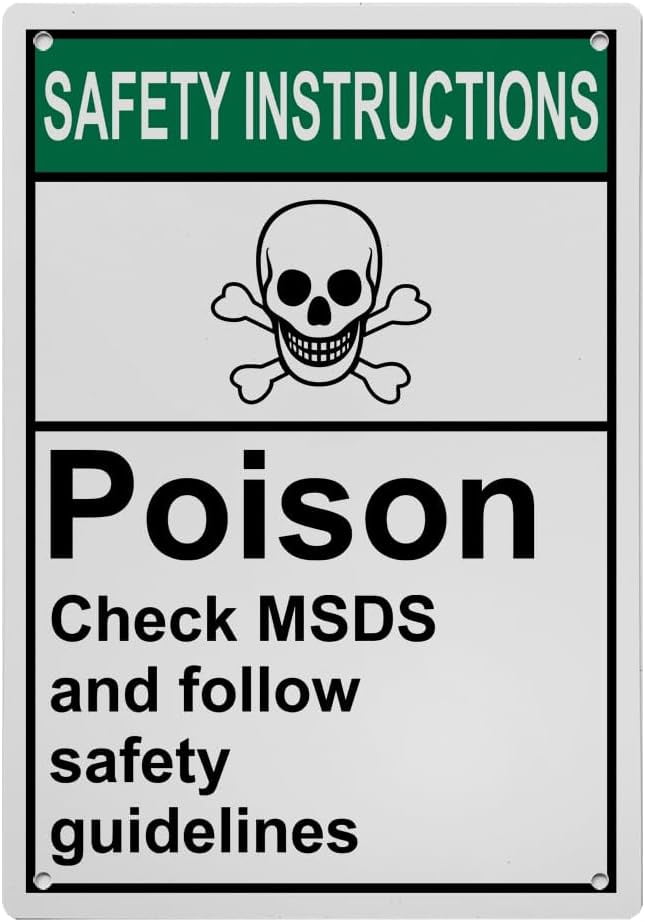 Poison Check MSDS Safety Guidelines Sign, Industrial MSDS Right to Know ...
