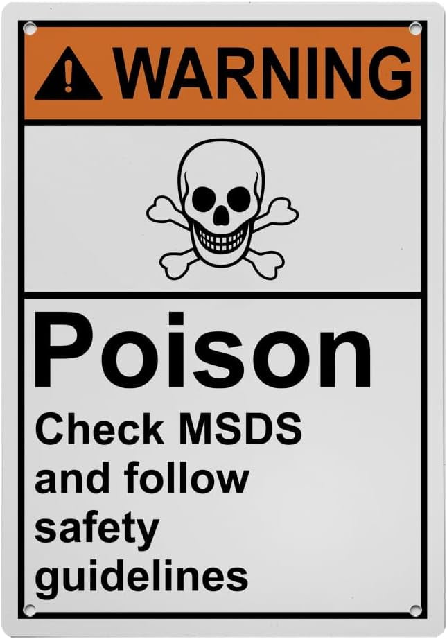 Poison Check MSDS Safety Guidelines Sign, Industrial MSDS Right to Know ...
