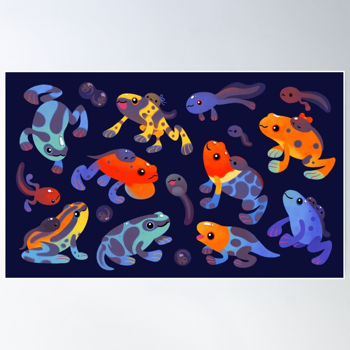 Poison Dart Frogs - Dark Poster Wall Art, Modern Wall Decor For Living ...