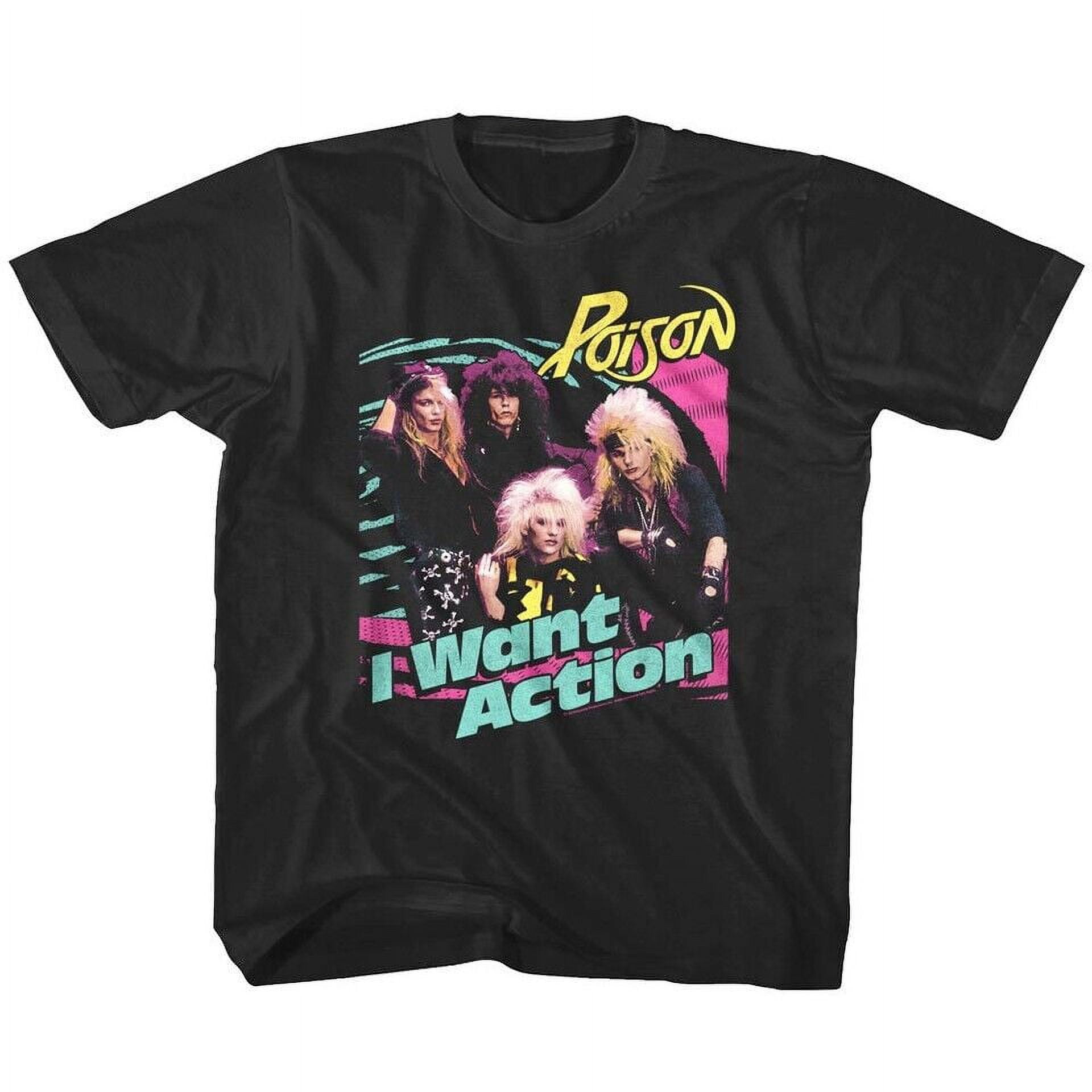 Poison I Want Action Album Cover Kids T Shirt Metal Rock Band Boys ...