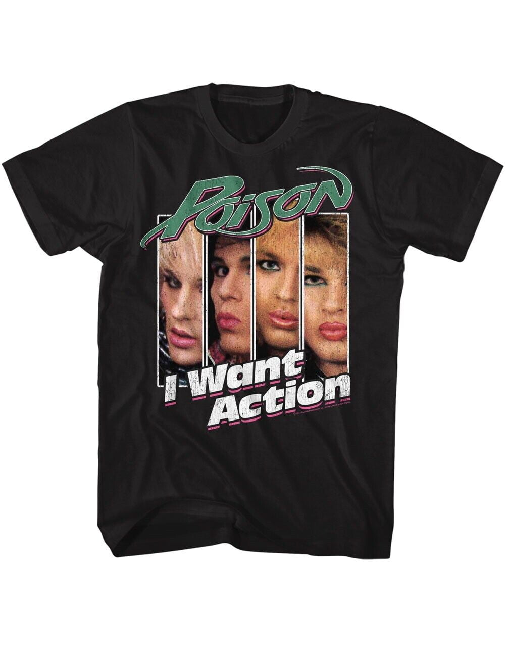 Poison I Want Action Band Boxed Photo's Men's T Shirt 80's Rock Music ...