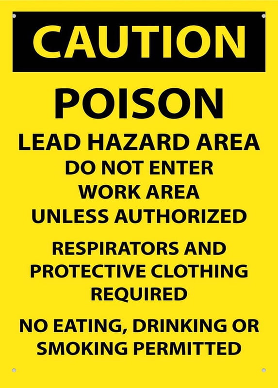 Poison Lead Hazard Area Paper Hazard Sign Metal Signs 12X8 Inch Rust ...