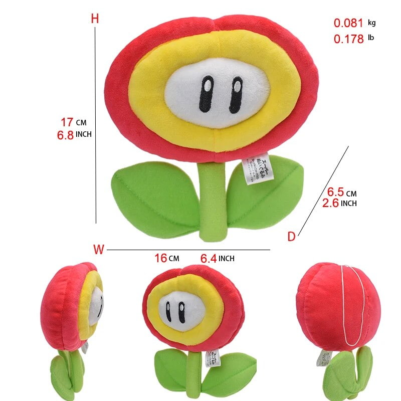Poison Piranha Plant Mario Plush Red Flame Flower Blue Ice Flower ...