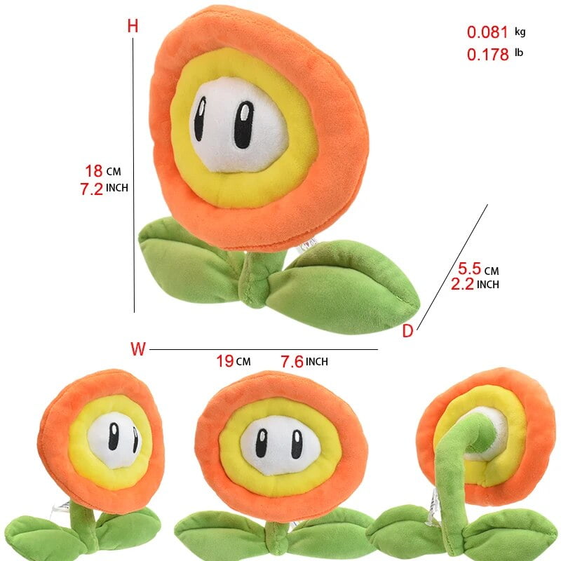 Poison Piranha Plant Mario Plush Red Flame Flower Blue Ice Flower ...