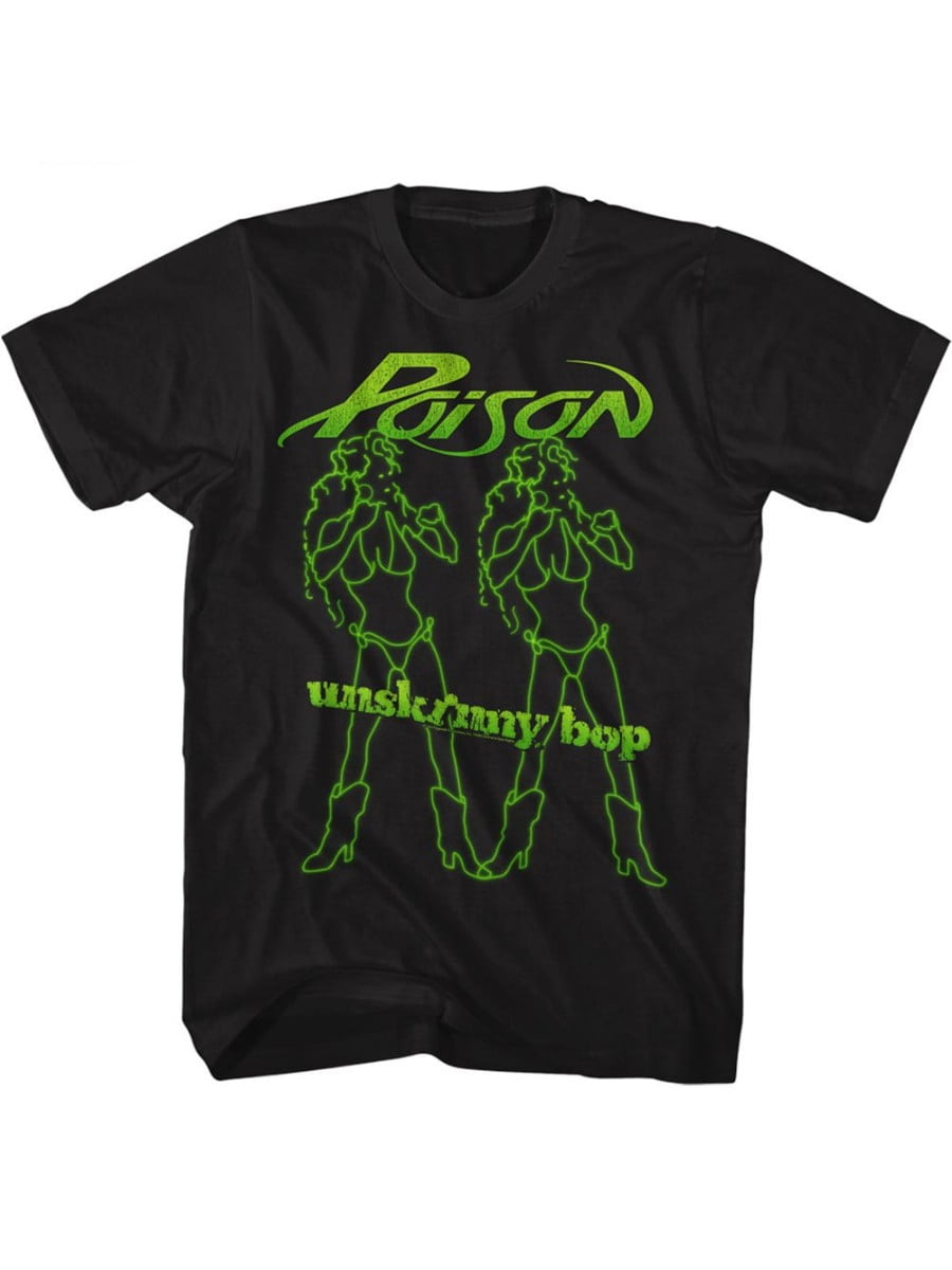 Poison Rock Band Unskinny Bop Girls Black Adult T-Shirt Tee - Walmart.com
