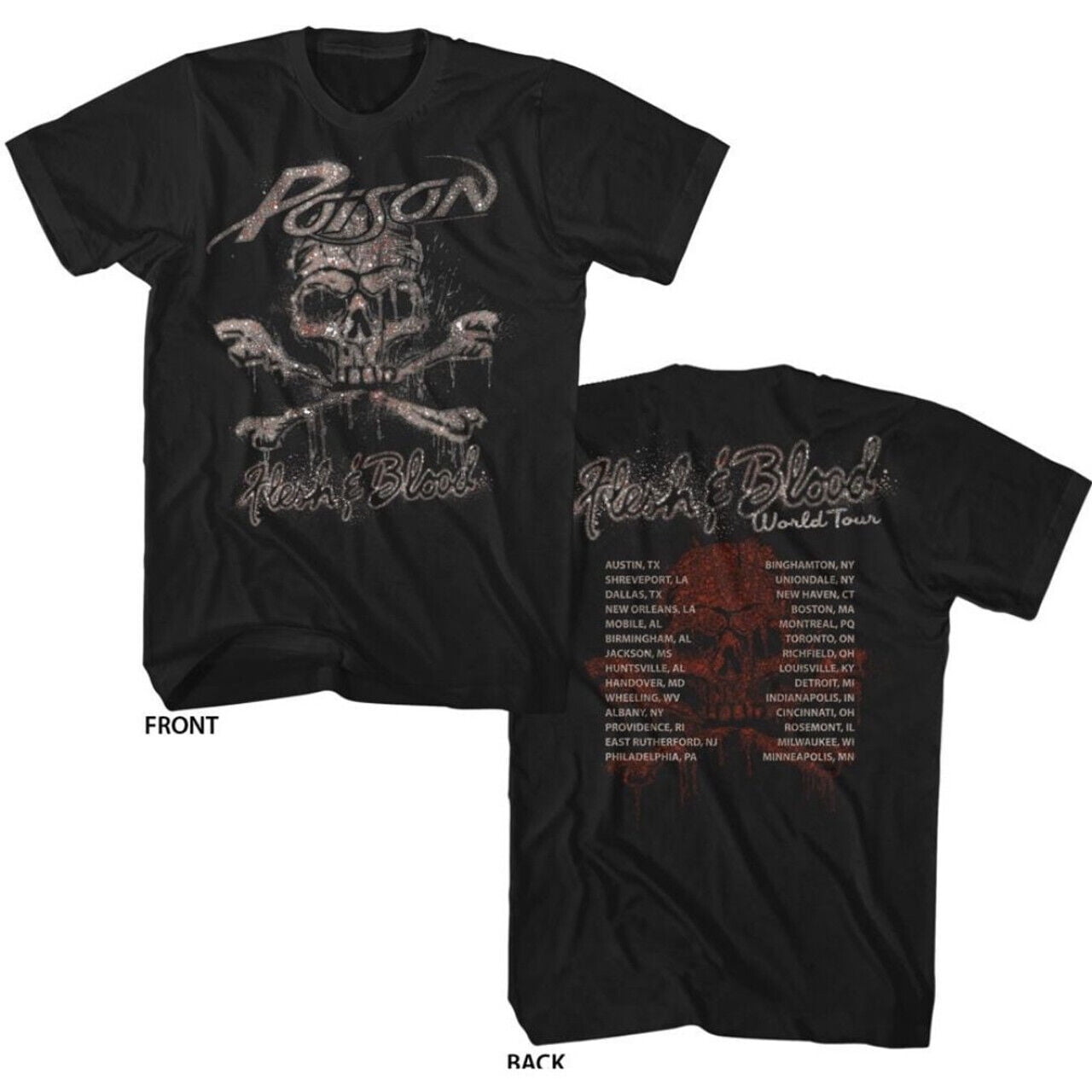 Poison Rock Band Vintage Concert T-shirt - Flesh and Blood World Tour ...