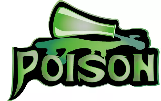 Poison Sticker Logo Rock Band Phone Decal Water Bottle Stickers Car ...