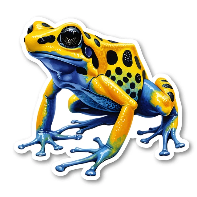 Poison Yellow Dart Frog Sticker, Water Resistant, Laptop, Water ...