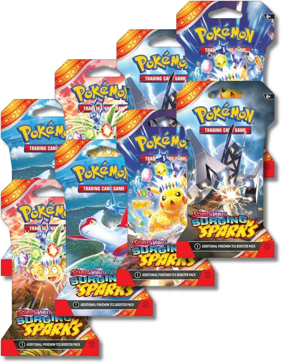 Pokemon TCG Surging Spark Booster Pack Lot (8 PACKS) - 80 Cards ...