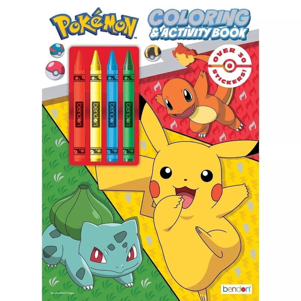 Pokémon Activity/Coloring Book with Crayons and Over 30 Stickers ...