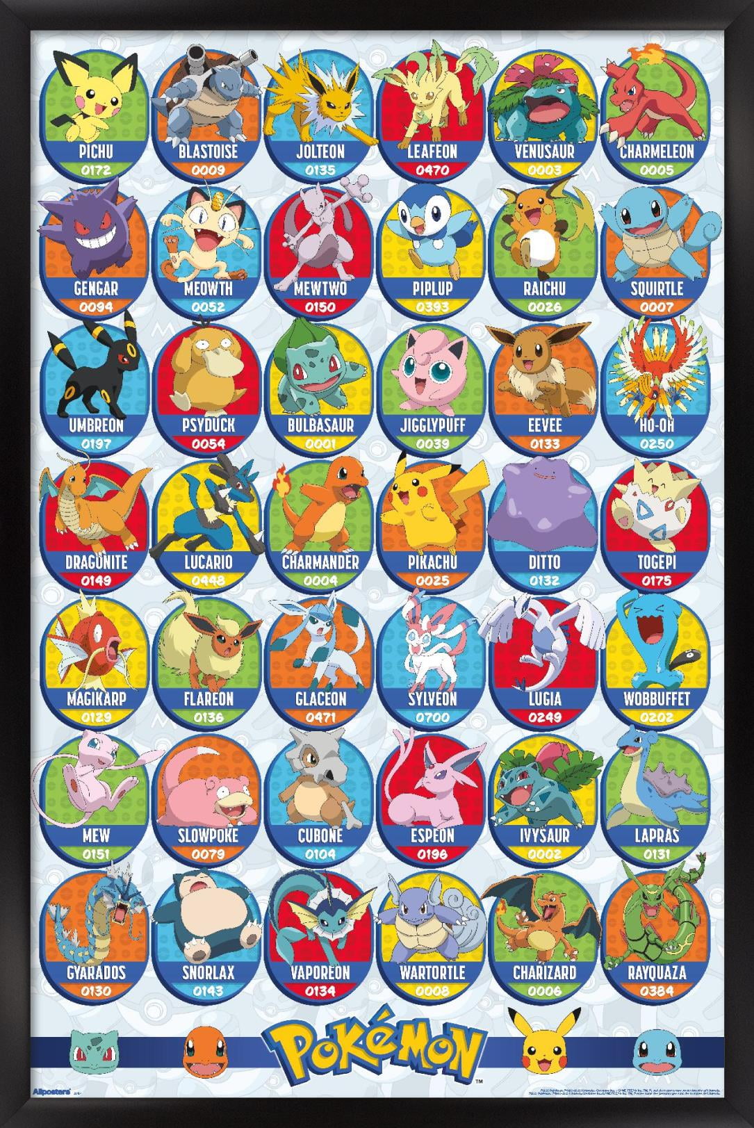 Pokémon: All-Time Favorites - Grid Wall Poster, 14.725" x 22.375 ...