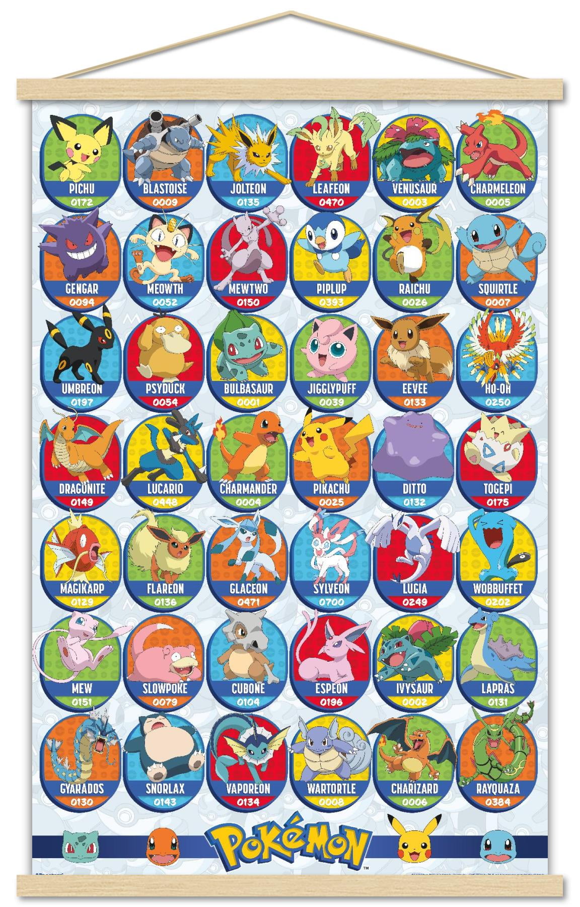Pokémon: All-Time Favorites - Grid Wall Poster with Magnetic Frame, 22. ...