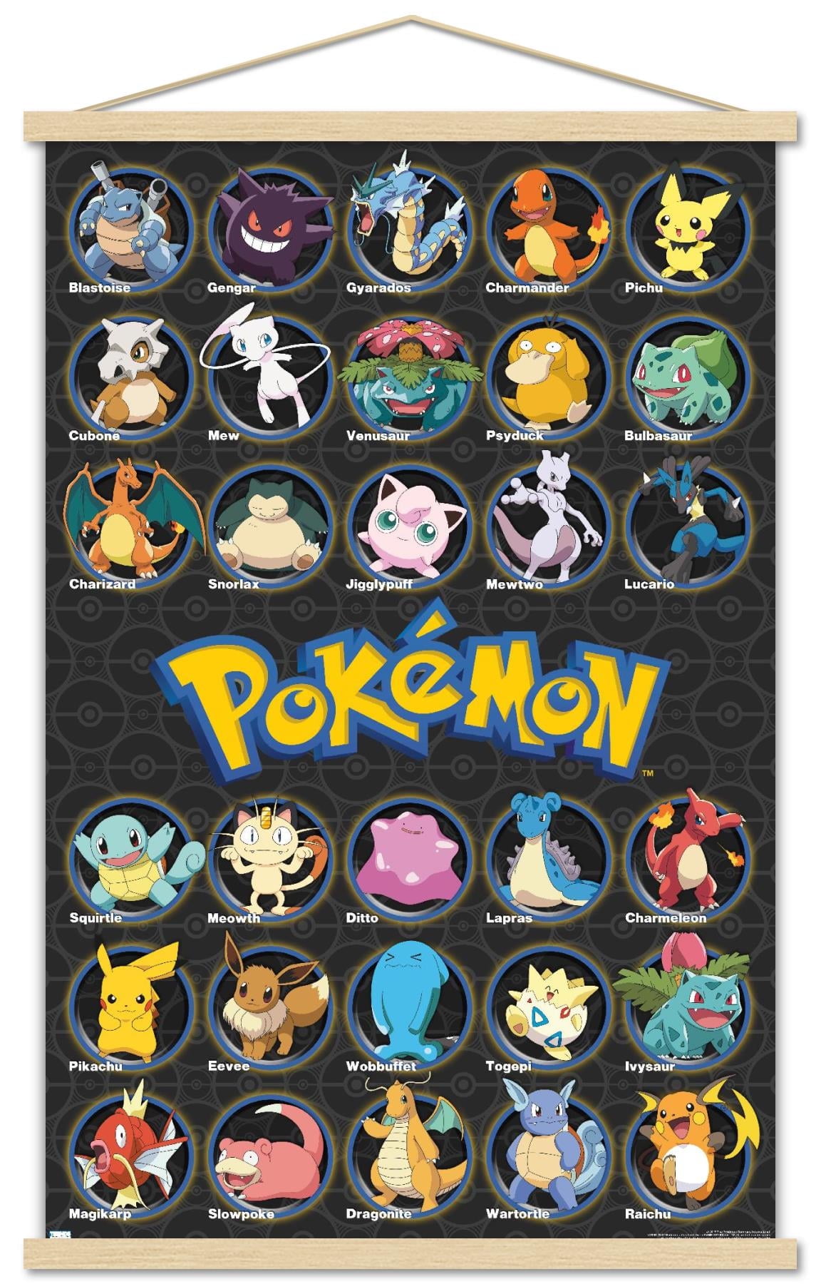Pokemon - All Time Favorites Wall Poster with Wooden Magnetic Frame, 22 ...