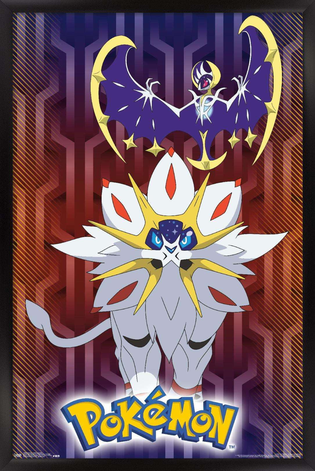 Pokémon - Alola Legendary Wall Poster, 14.725" x 22.375", Framed ...