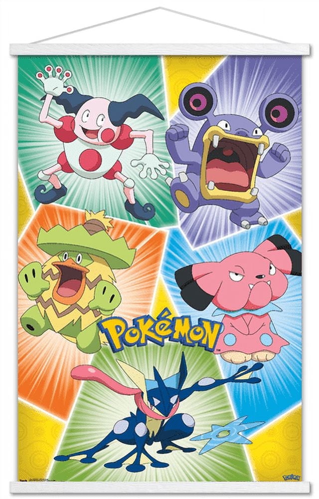 Pokemon - Animation Group Wall Poster with Magnetic Frame, 22.375" x 34 ...