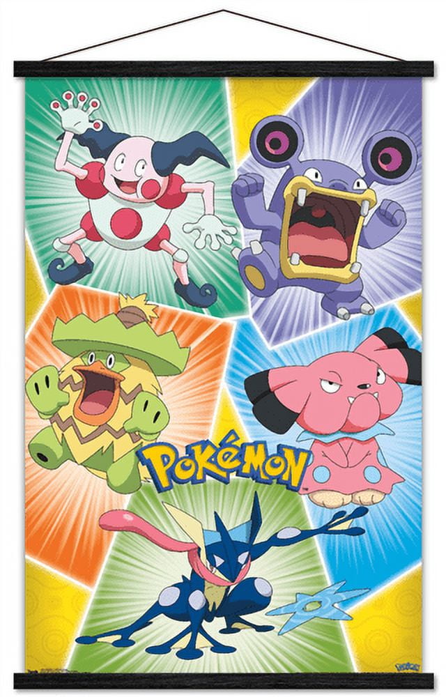Pokemon - Animation Group Wall Poster with Magnetic Frame, 22.375" x 34 ...