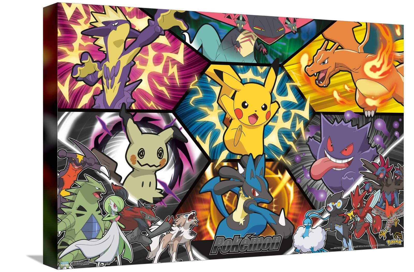 Pokémon: Battle Art - Group Canvas Wall Poster, 14.725" x 22.375 ...