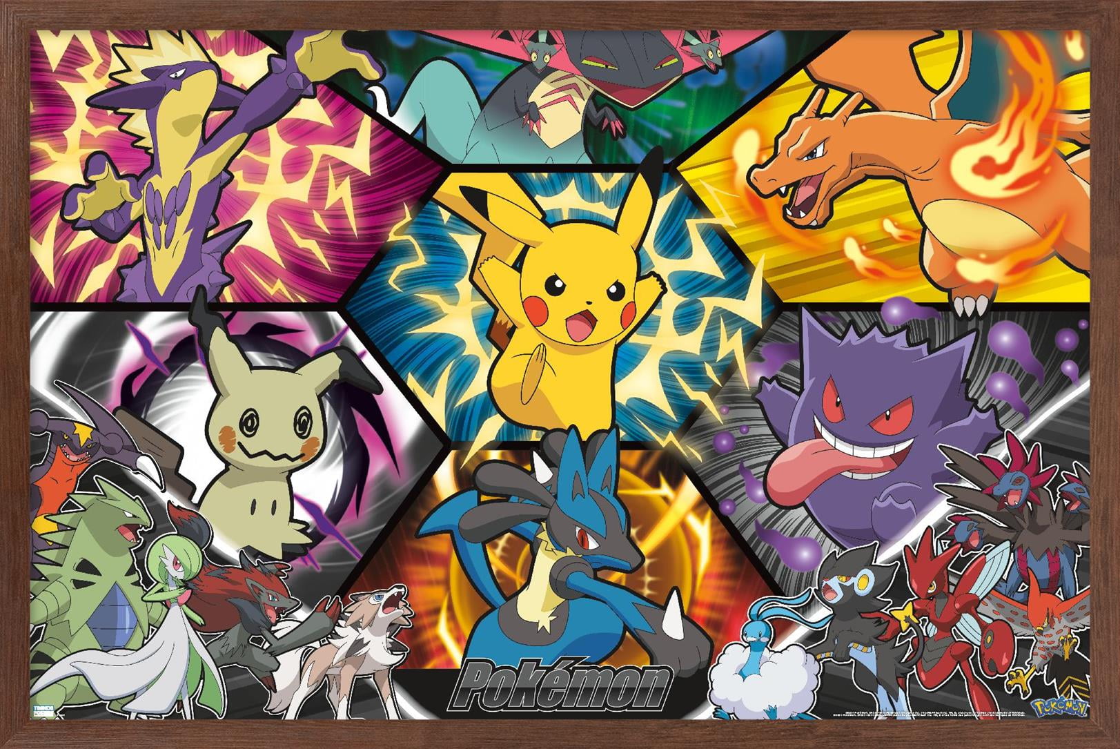Pokémon: Battle Art - Group Wall Poster, 14.725" x 22.375" Framed - Walmart.com