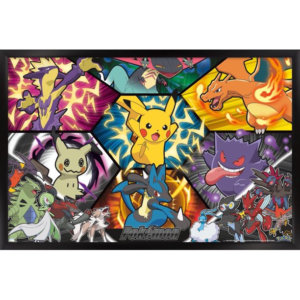 Pokémon: Battle Art - Group Wall Poster, 22.375" x 34" Framed - Walmart ...