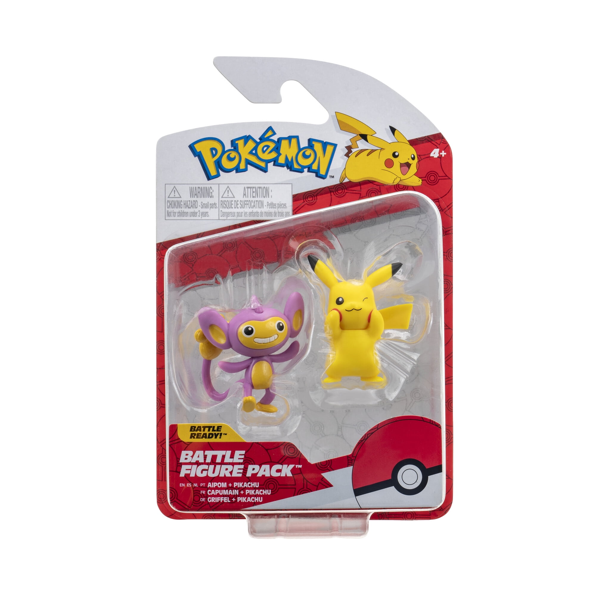 Pokemon Battle Figure 2 Pack - Features 2 inch Pikachu & Aipom Battle ...