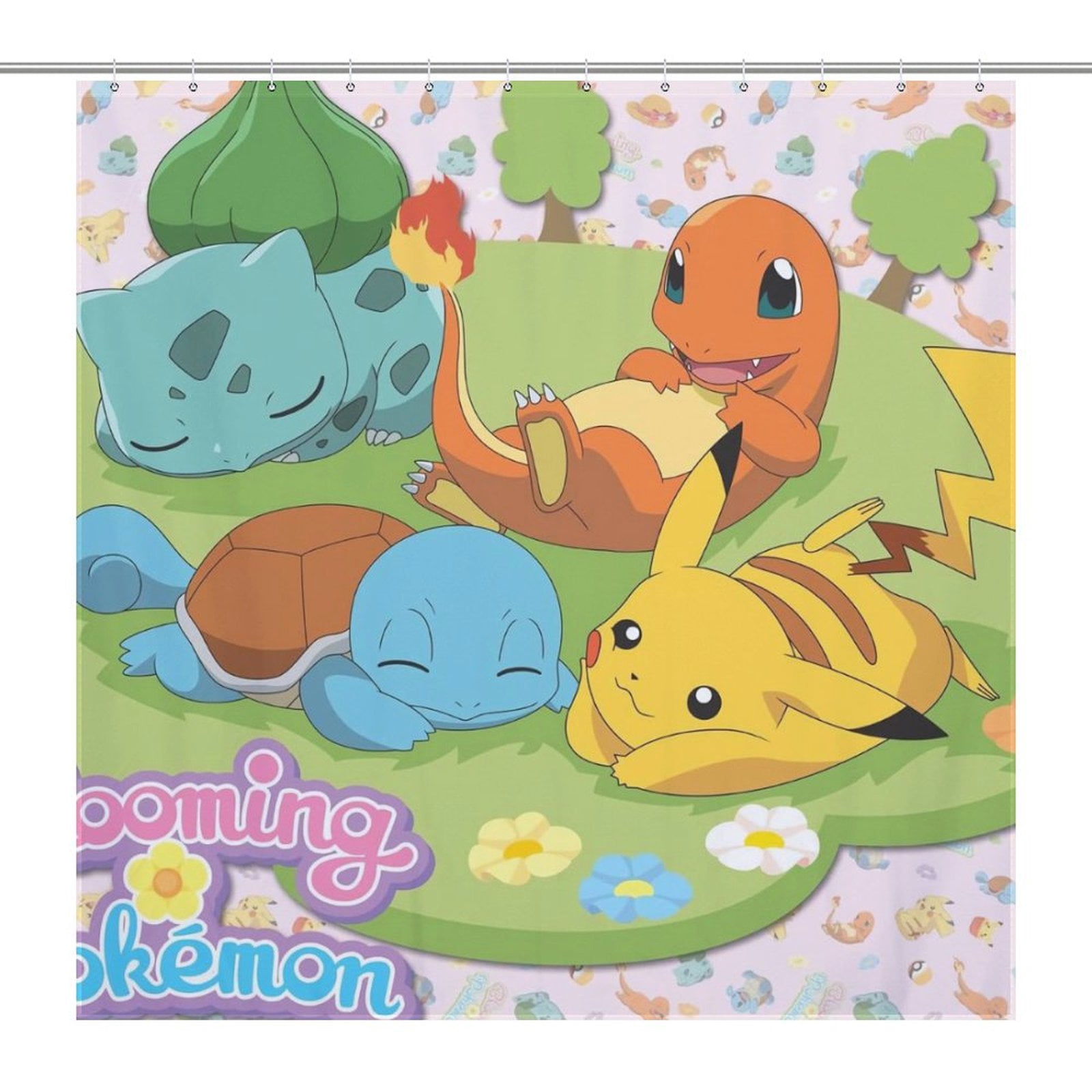 Pokémon - Blooming Pokemon Shower Curtain,Shower Curtain Liner,Shower ...