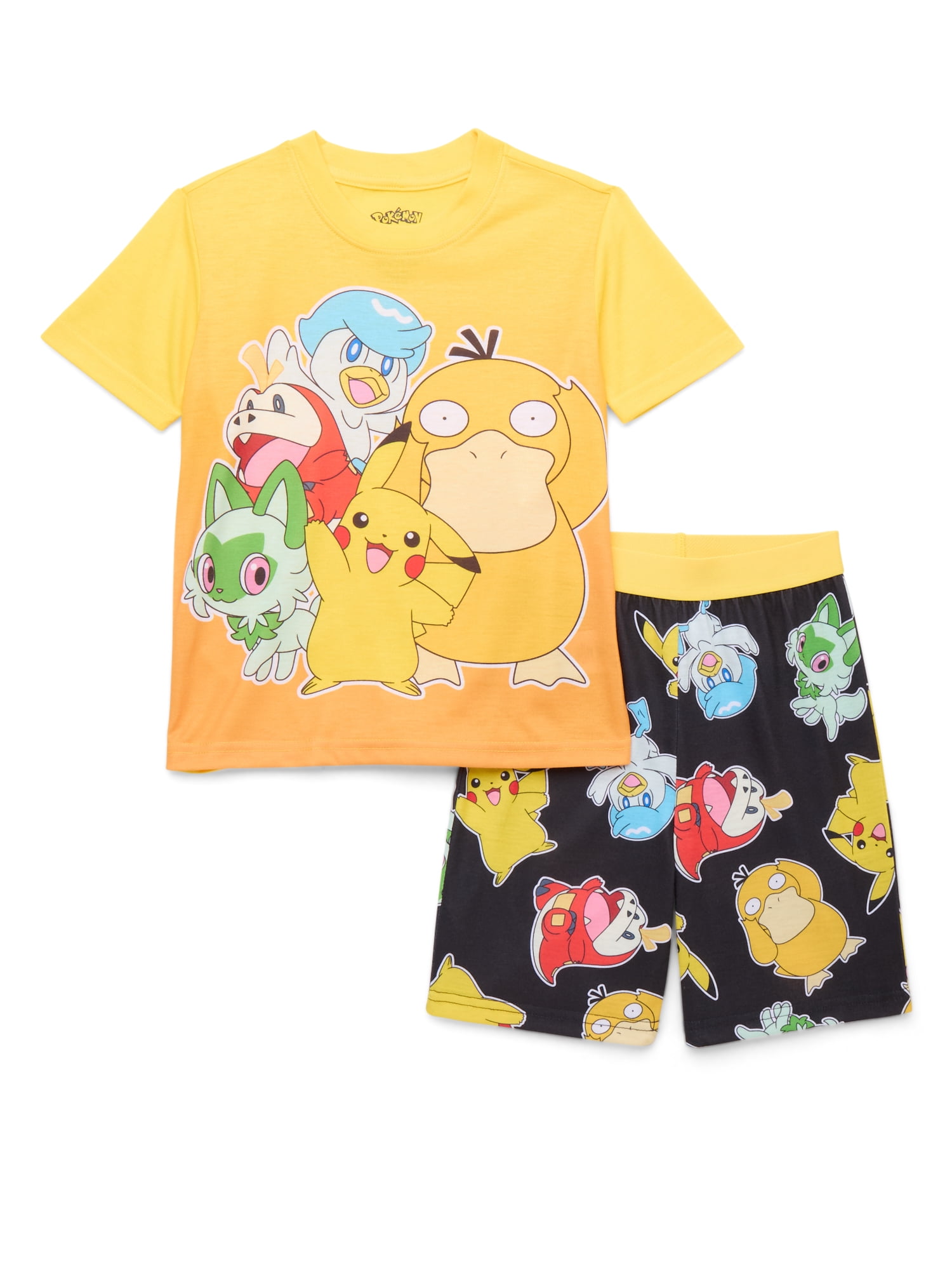 Pokémon Boys Graphic Print Tee and Shorts Sleep Set, 2-Piece, Sizes 4 ...