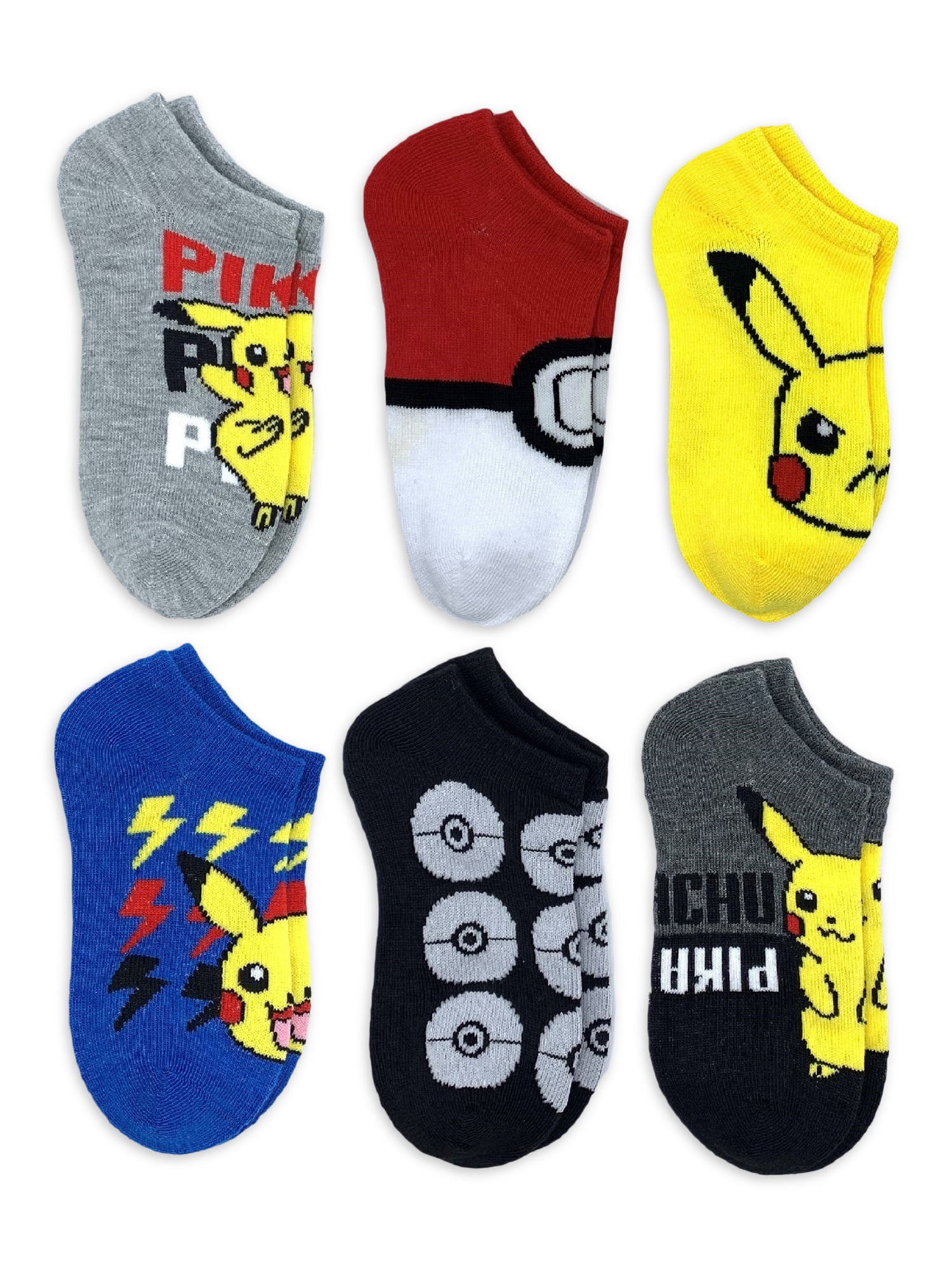 Pokémon, Boys No-Show Socks, 6-Pack, Sizes S-L - Walmart.com