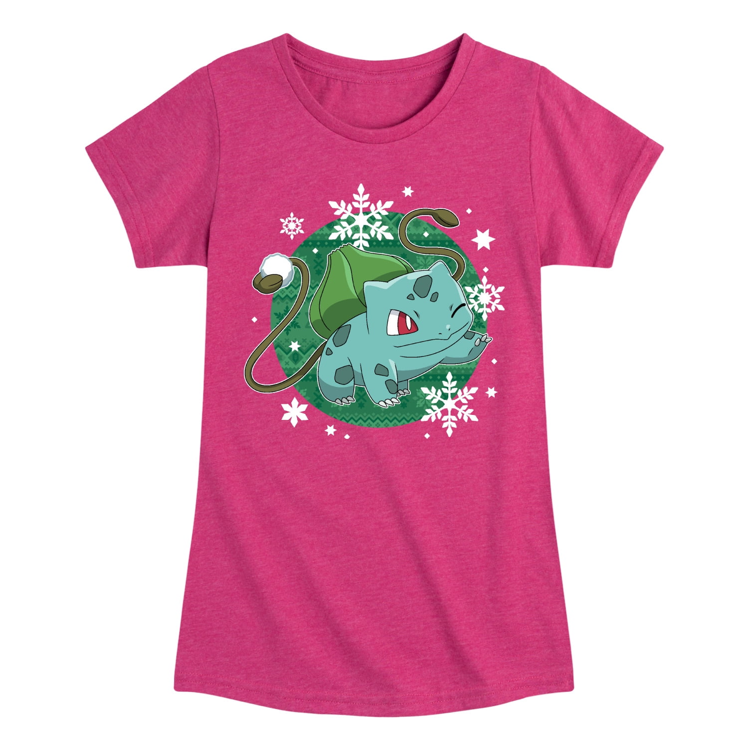 Pokémon - Bulba Pattern - Youth Girls Short Sleeve Graphic T-Shirt ...
