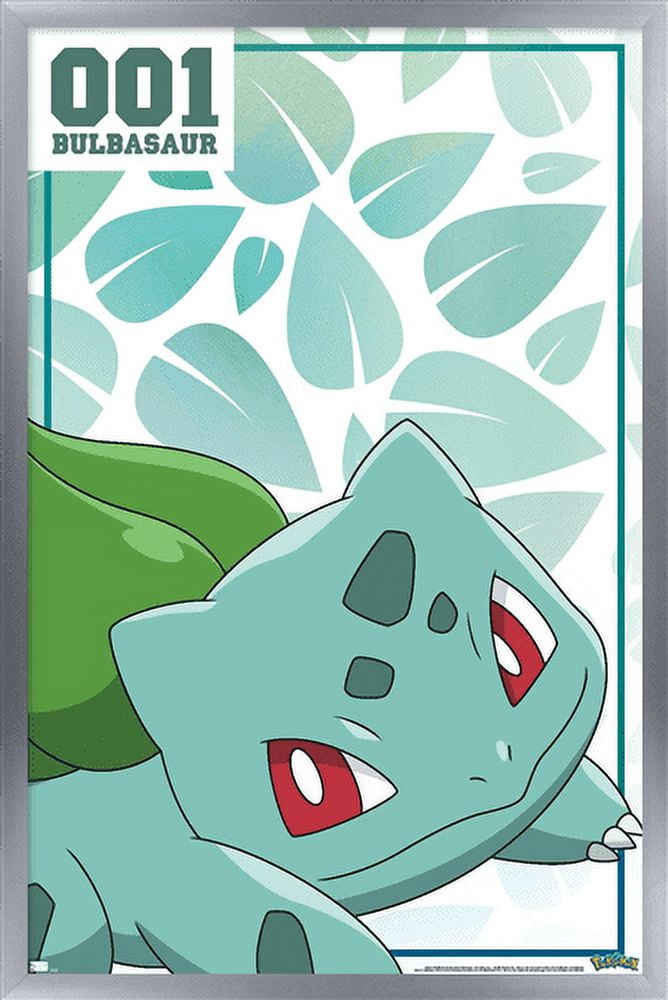 Pokémon - Bulbasaur 001 Wall Poster, 14.725" x 22.375", Framed ...