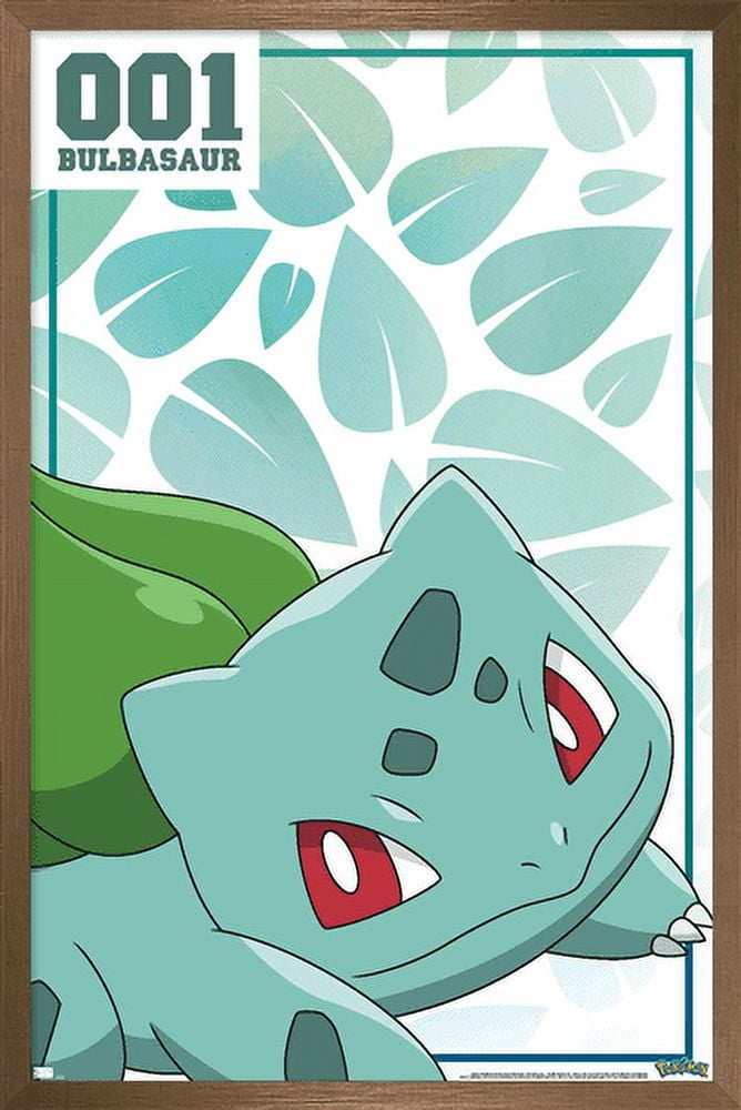 Pokémon - Bulbasaur 001 Wall Poster, 14.725" x 22.375", Framed ...