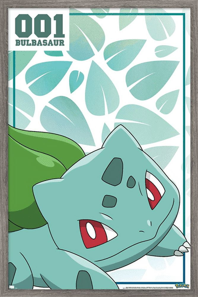 Pokémon - Bulbasaur 001 Wall Poster, 22.375" x 34", Framed - Walmart.com